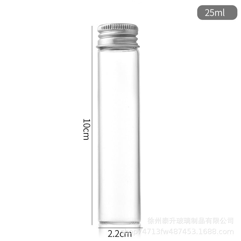 Botella de tubo con tapa de aluminio de 22 mm, botella de vidrio ...