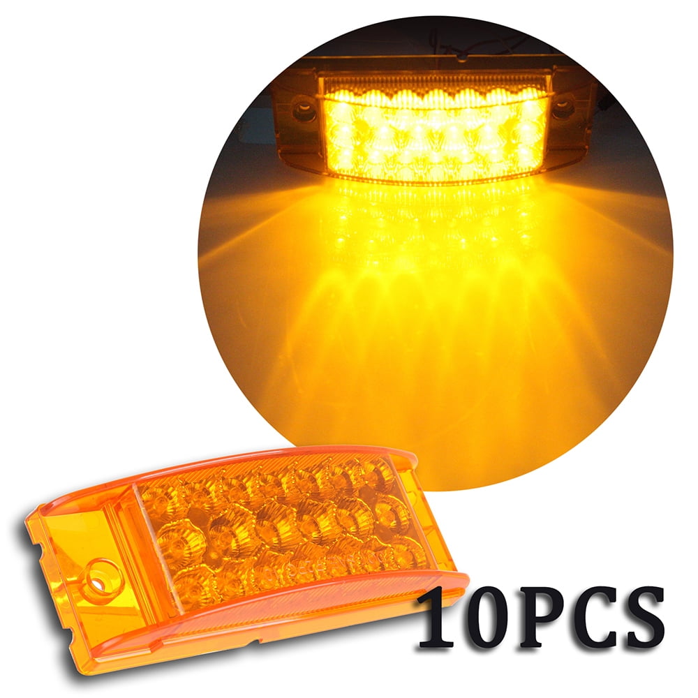ECCPP Universal 21LED 10 Pack Rectangular Amber Side Marker Light fit ...