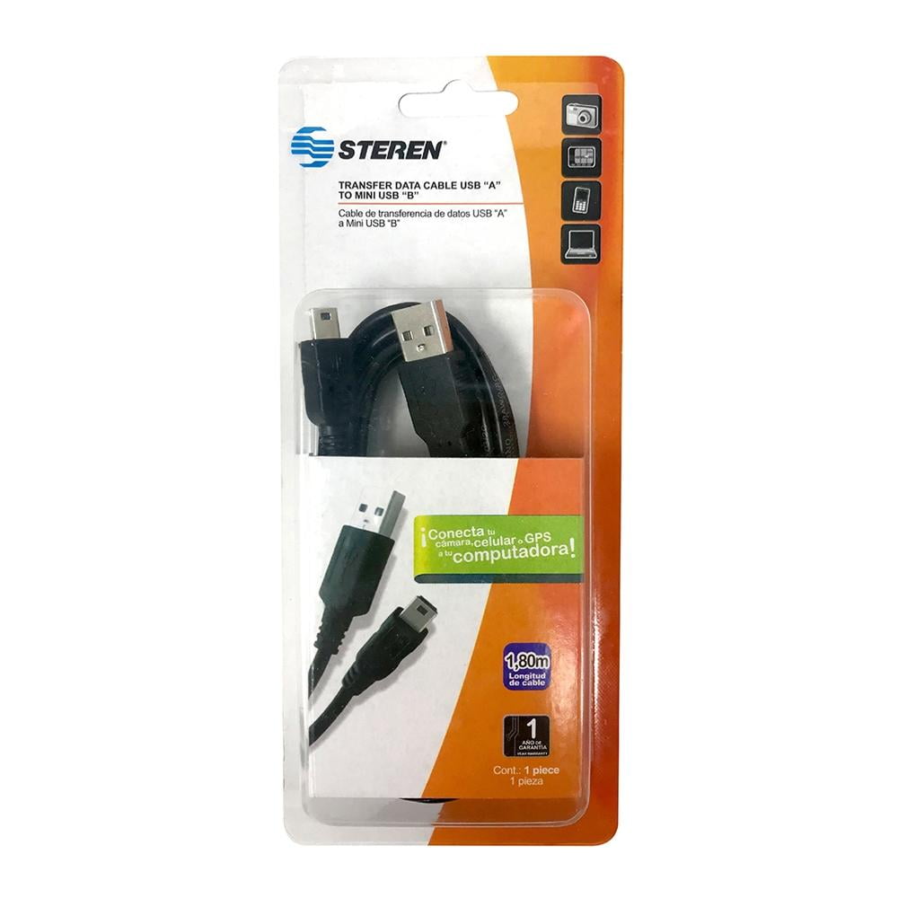 Cable USB a Mini USB Steren 1.80 m | Walmart en línea