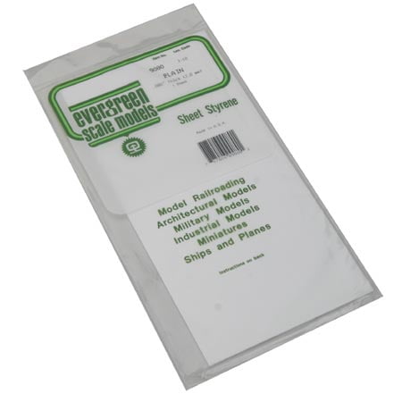Evergreen Scale Models White Sheet .080 x 6 x 12 EVG9080 Plastic ...