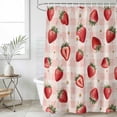 60x72 Inch Shower Curtains for Bathroom, Red Strawberry Fabric Bath ...