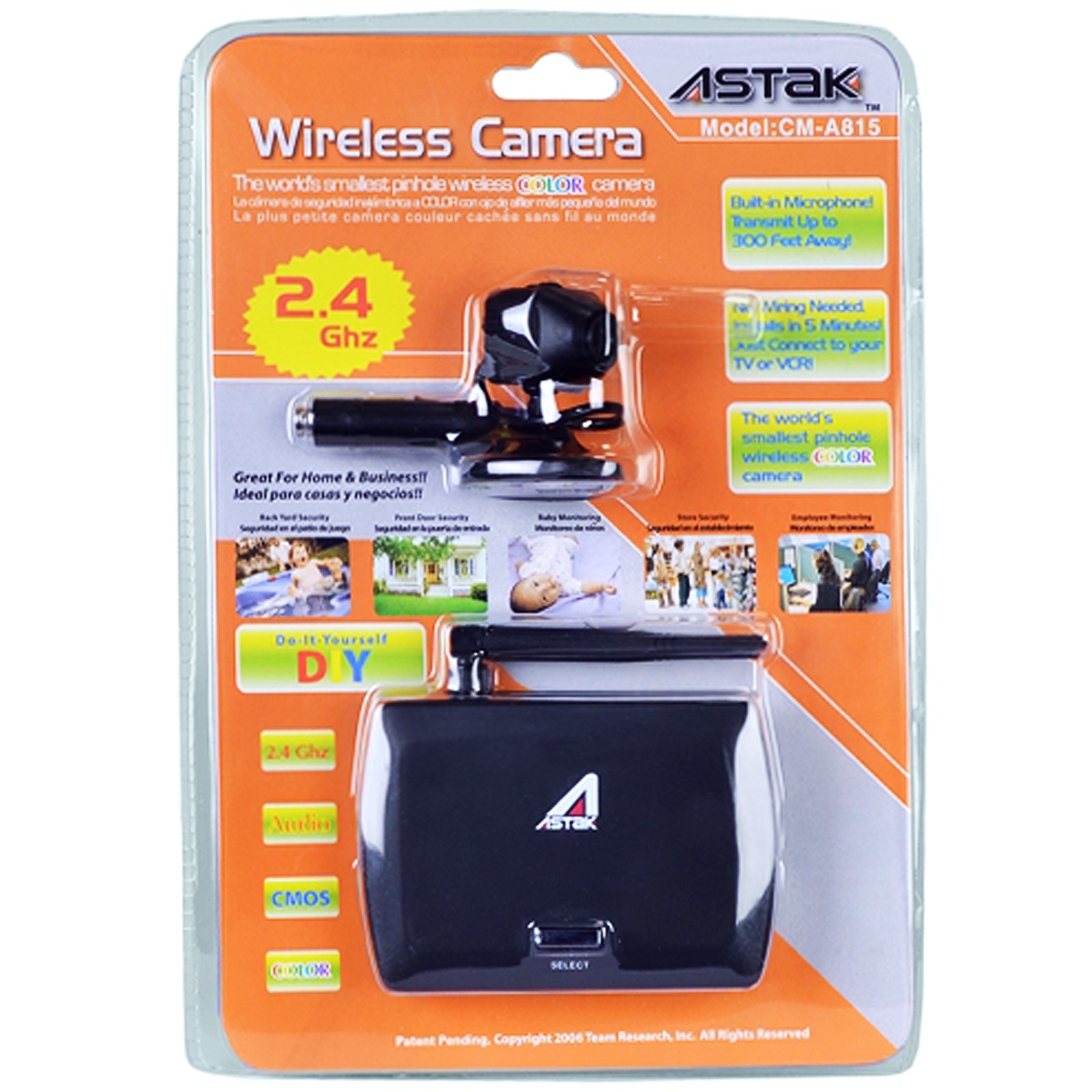 Wireless Baby Monitoring Mini Color Camera with Audio CM-A815 DIY 2 ...