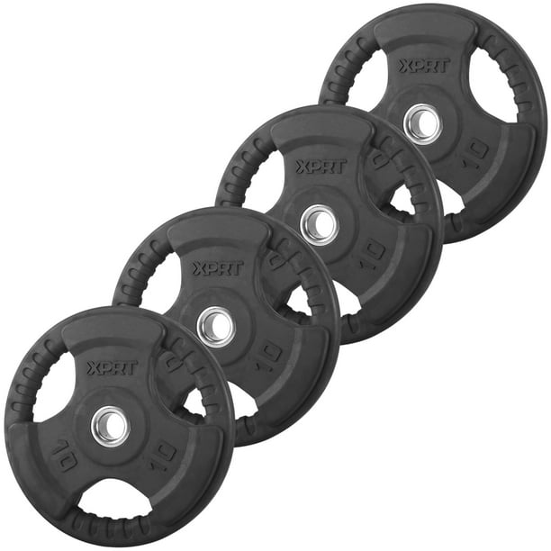 XPRT Fitness Standard 1-Inch Grip Rubber Coated Weight Plate 10LB for ...