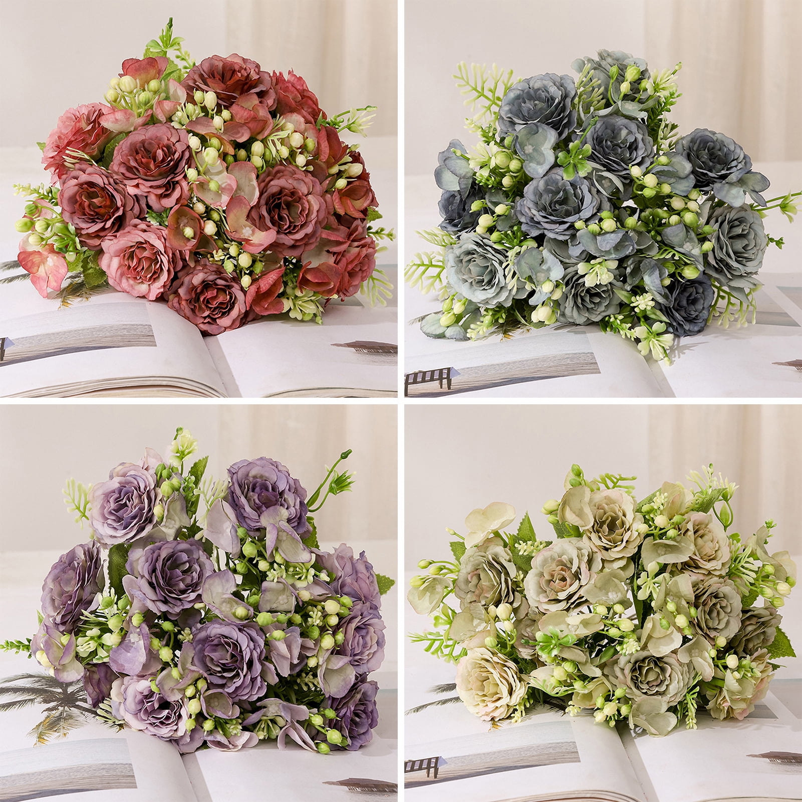 Ruanlalo Bouquet,1 Bunch Artificial Flower Realistic Looking 5 Forks ...