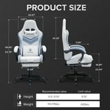 GTRACING GTW-300 Ergonomic Adjustable Height Reclining Fabric Gaming ...