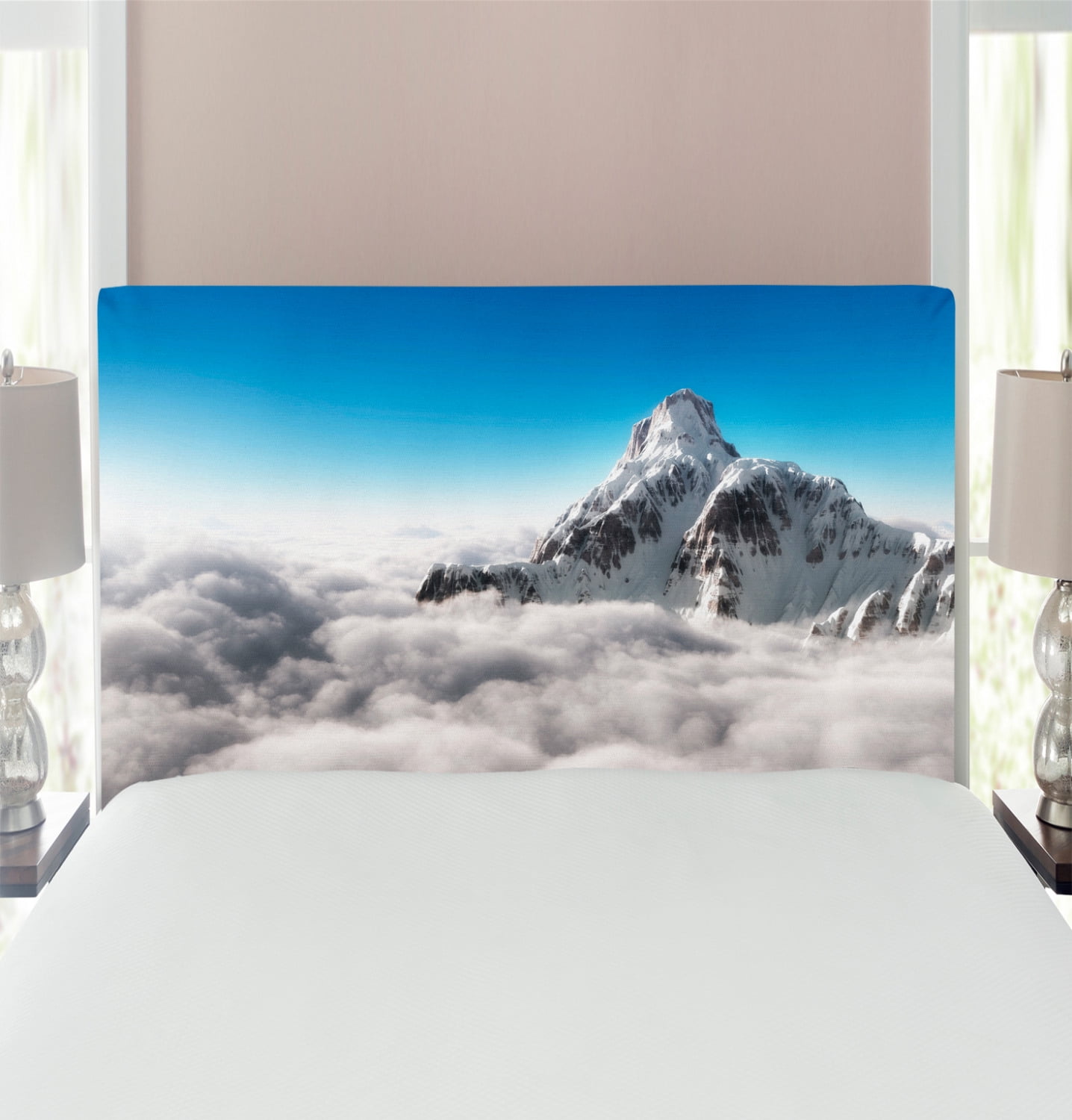 Mountain Headboard, Highest Mountain Above the Clouds with Clear Sunny ...