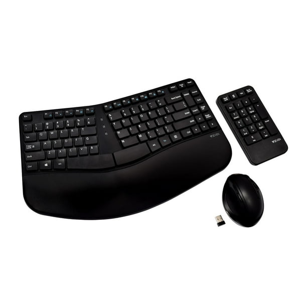 V7 Ergonomic Keyboard, Mouse, and Keypad Combo, Black - Walmart.com ...