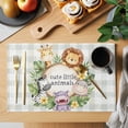 Cute Animal Cotton Linen Placemats Set of 12, Lions Zebra Giraffe Hippo ...
