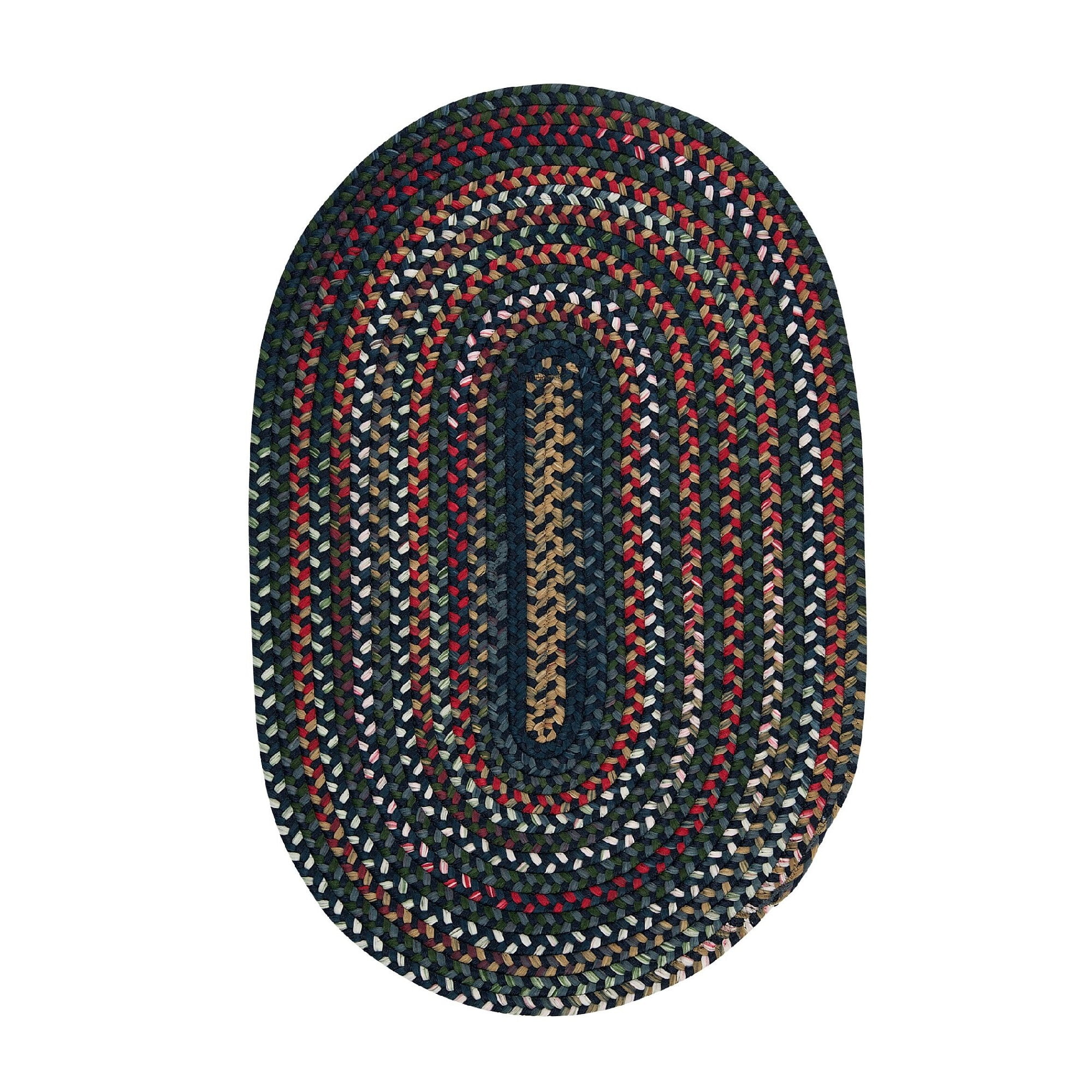 8' x 10' blue and Red Oval Handmade Braided Area Throw Rug - Walmart.com