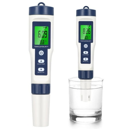 Multifunctional 5-in-1 Water Quality Tester, LCD Backlight Digital ...