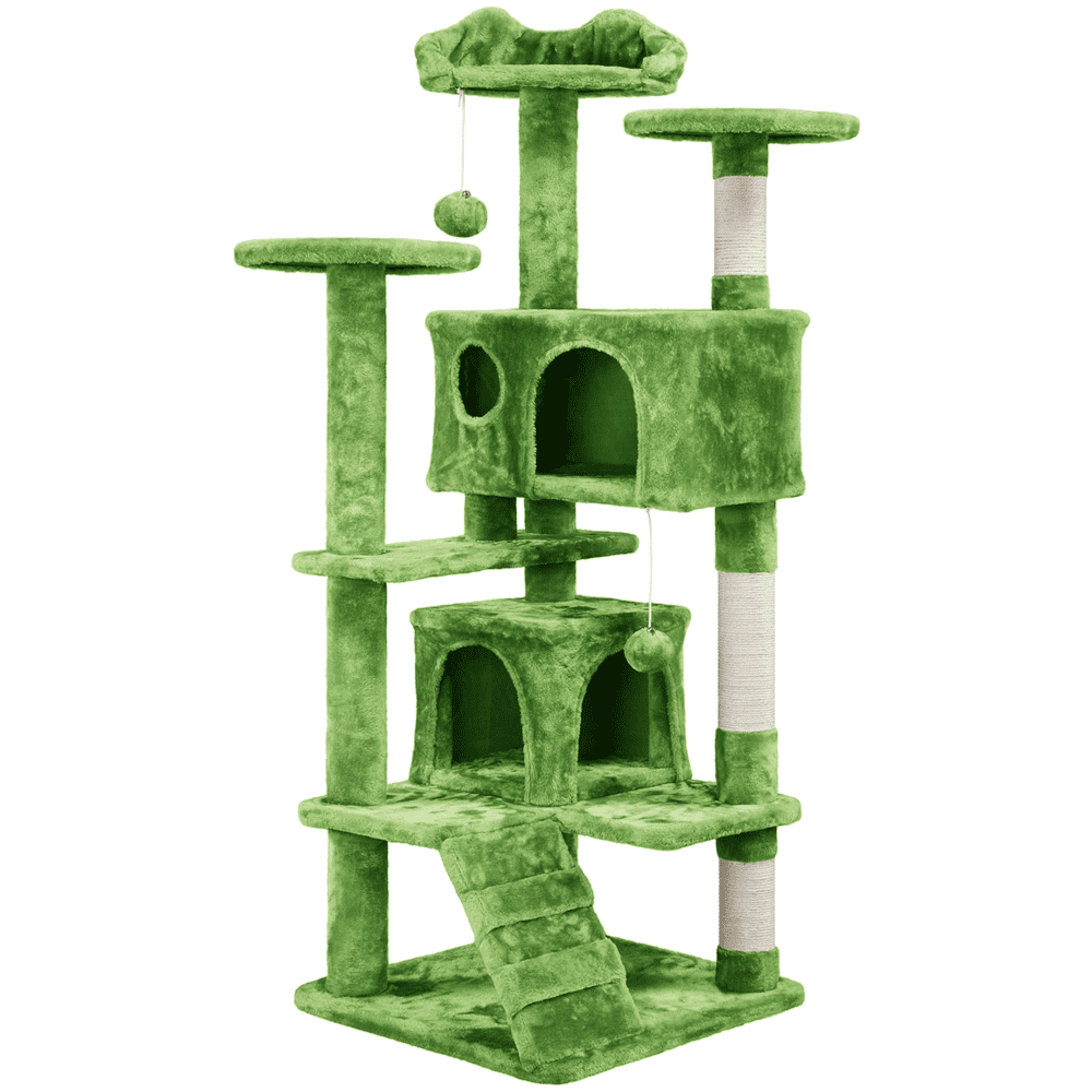 Yaheetech 54''H Cat Tree Condo Kitten Tree Tower, Green - Walmart.com