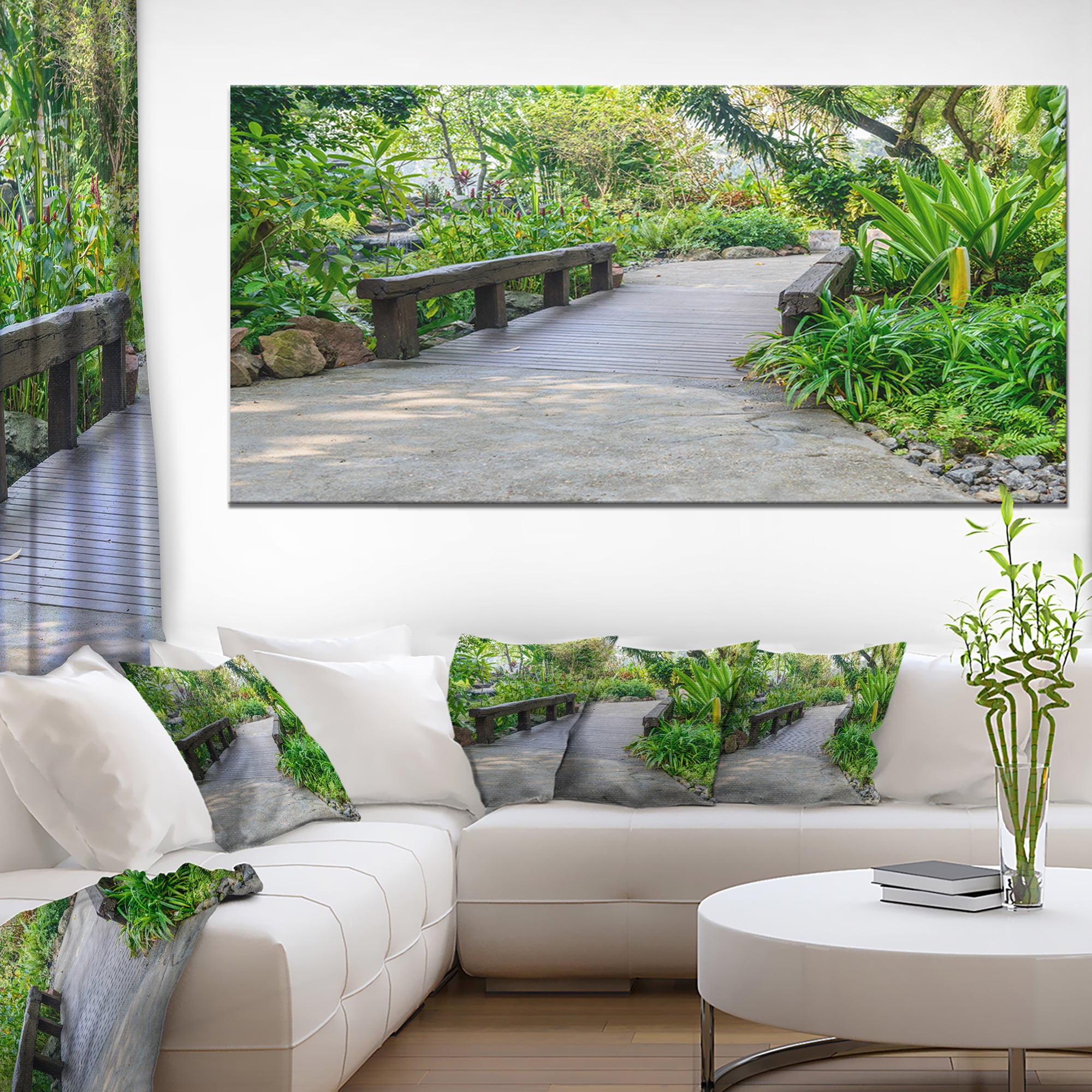 Click here for Designart Stone Pathway Into Garden - Landscape Ca... prices