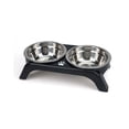 AuroraX Elevated Stainless Steel Pet Bowls Secure Base Double Bowl Non ...