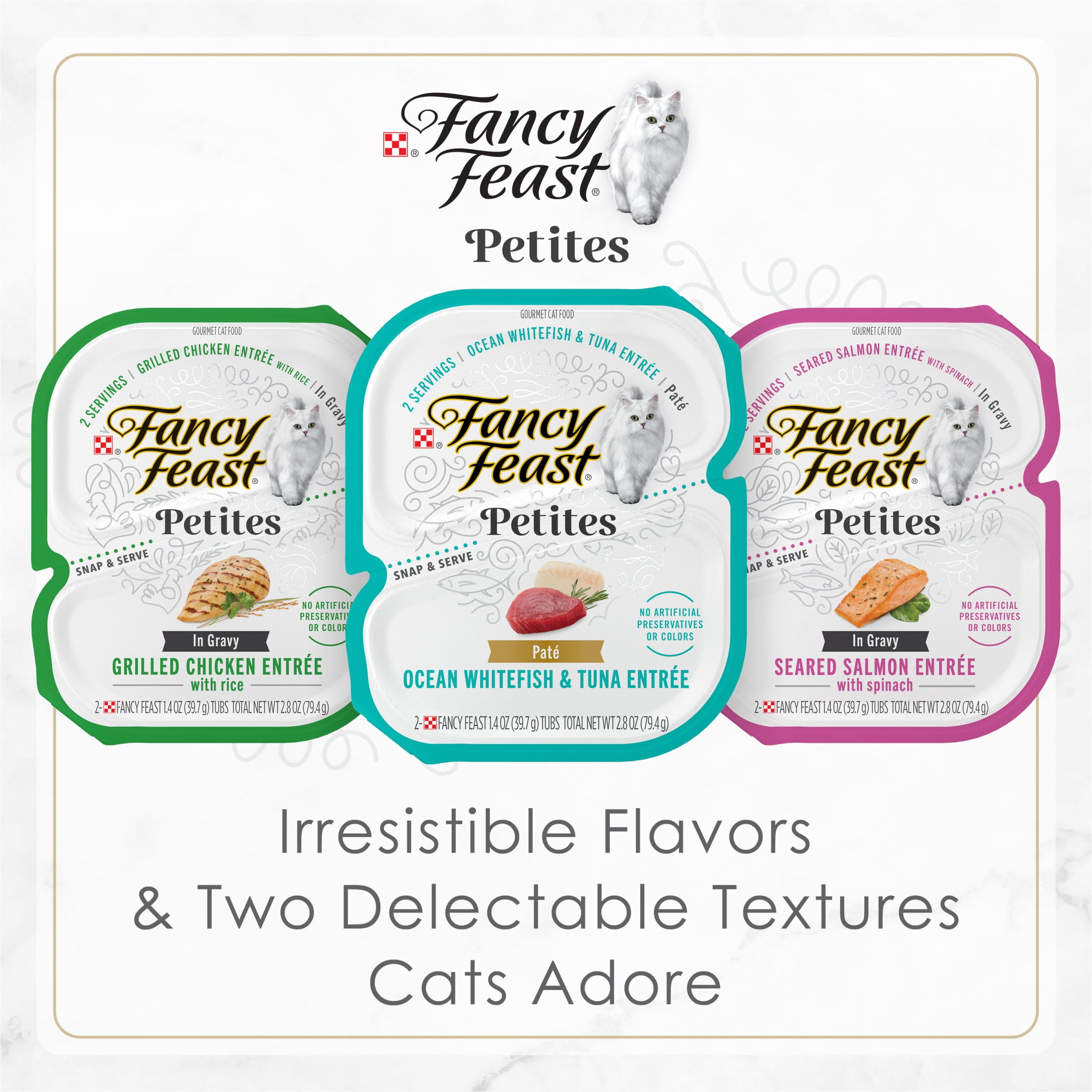 Buy Fancy Feast Petites Gourmet Wet Cat Food Pate, Petites Braised ...