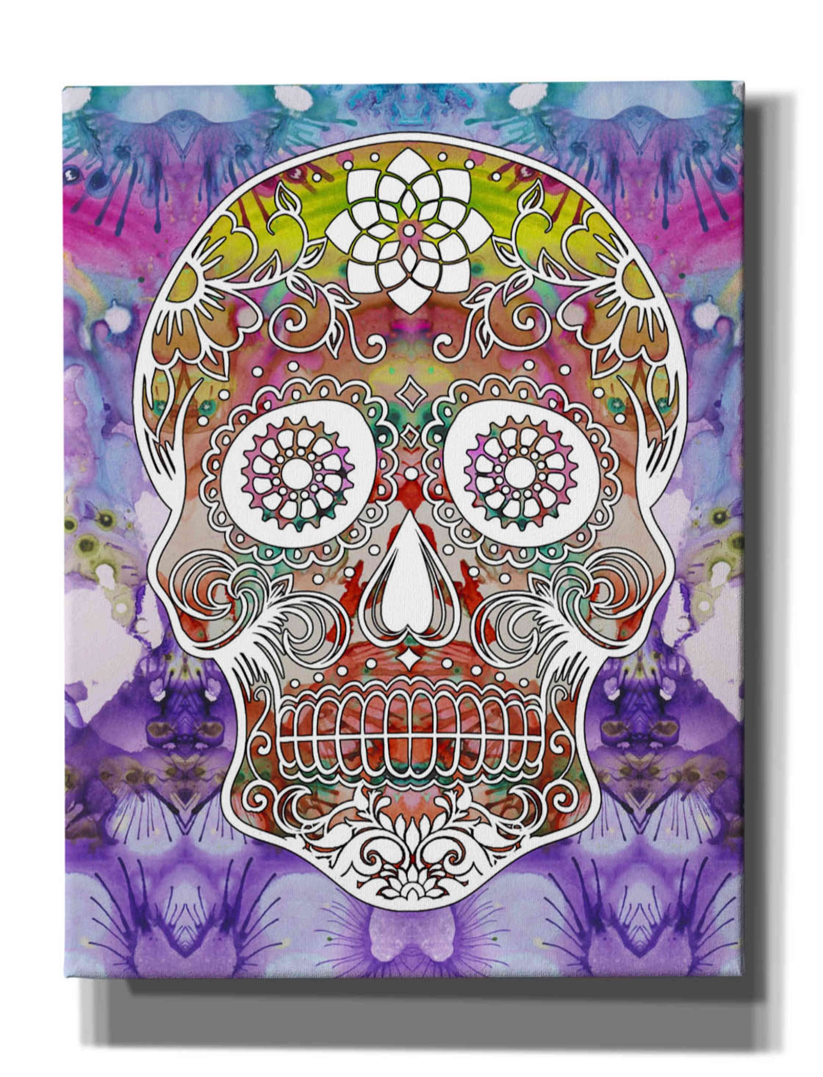 Epic Graffiti 'Sugar Skull' by Dean Russo, Giclee Canvas Wall Art, 26 ...