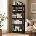 5-Tier Book Shelf, Heavy Duty Steel Bookshelf, Large Storage Capacity ...