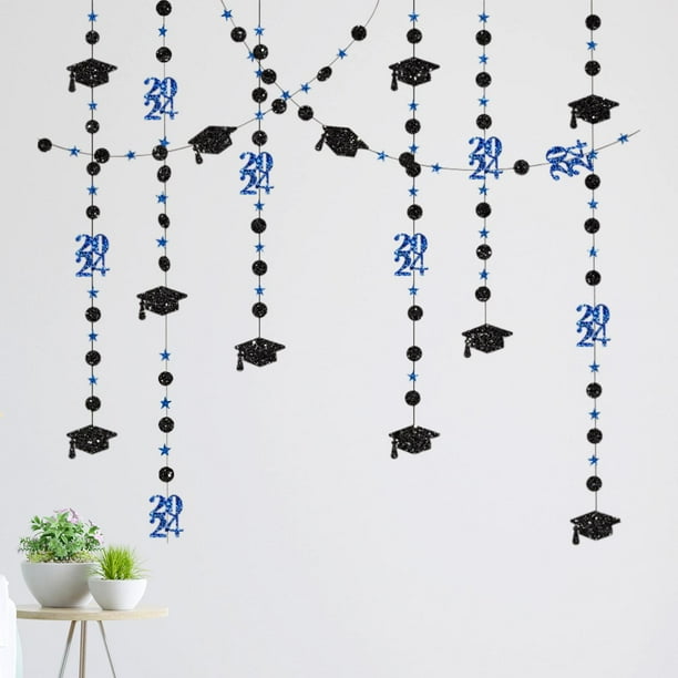 Guirnalda de gorro de graduación, cartel de graduación, decoración colgante, decoración para ...