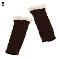 SPRING PARK Women Fingerless Lace Gloves Soft Knitted Warm Casual Long ...