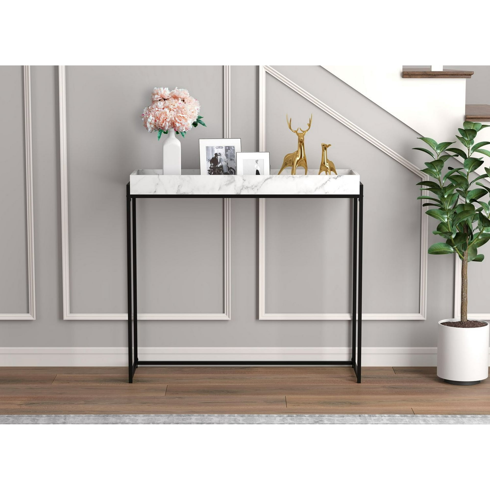 Click here for Safdie & Co. Console Table  White Marble Tray Top... prices