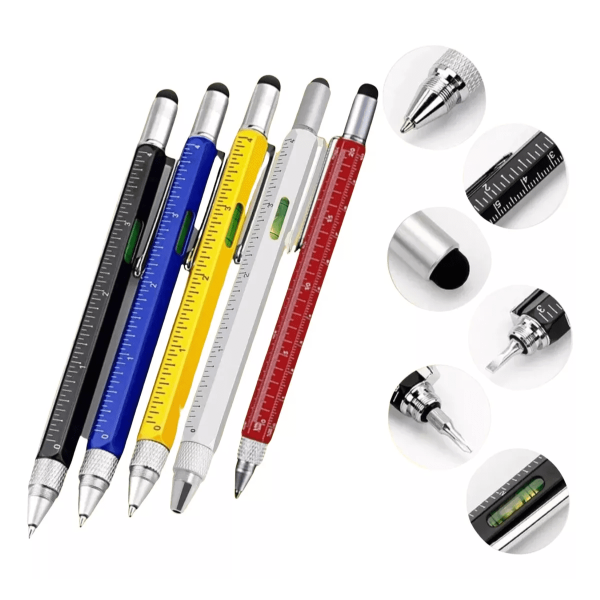 Pluma 6 En 1 Multifuncional Desarmador Regla Nivel (Azul) | Walmart en ...