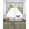 Cactus Green Tropical Kitchen Swag Valances for Windows, Summer Sunset ...