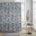 Blue Grey Nautical Shower Curtain for Bathroom, Vintage Boats Seaports ...