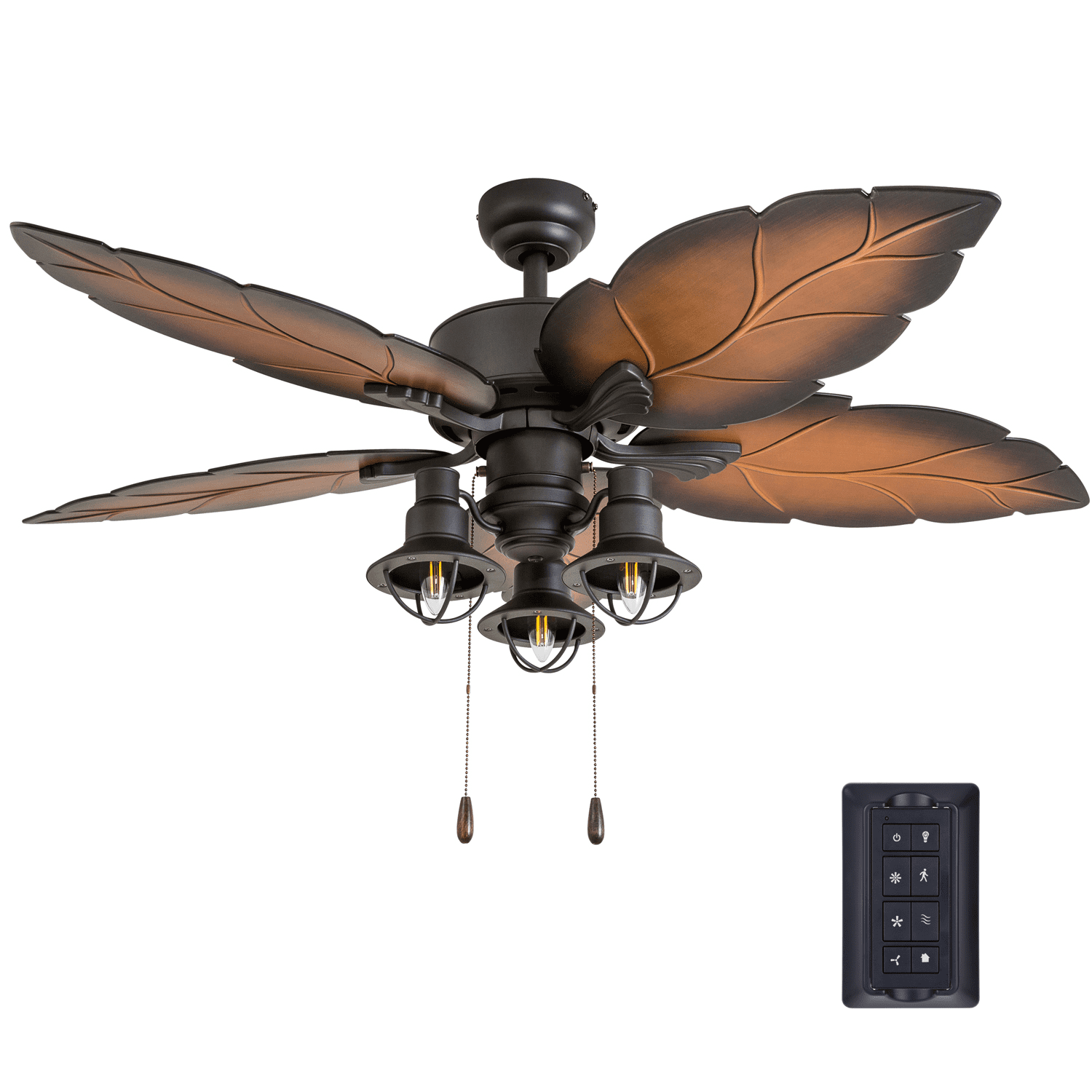 Prominence Home Ocean Crest 52" Bronze Tropical Ceiling Fan with 5 ...