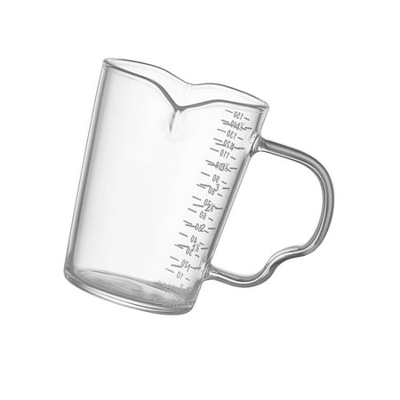 Coffee Glass Measuring Milk Cup Double Mouth and for Coffee Scale Wine ...