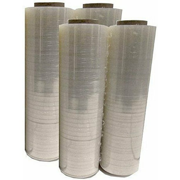 18" x 1500FT 80 Gauge Pallet Wrap Stretch Film Shrink Hand Wrap 1500' 4 Rolls - Walmart.com