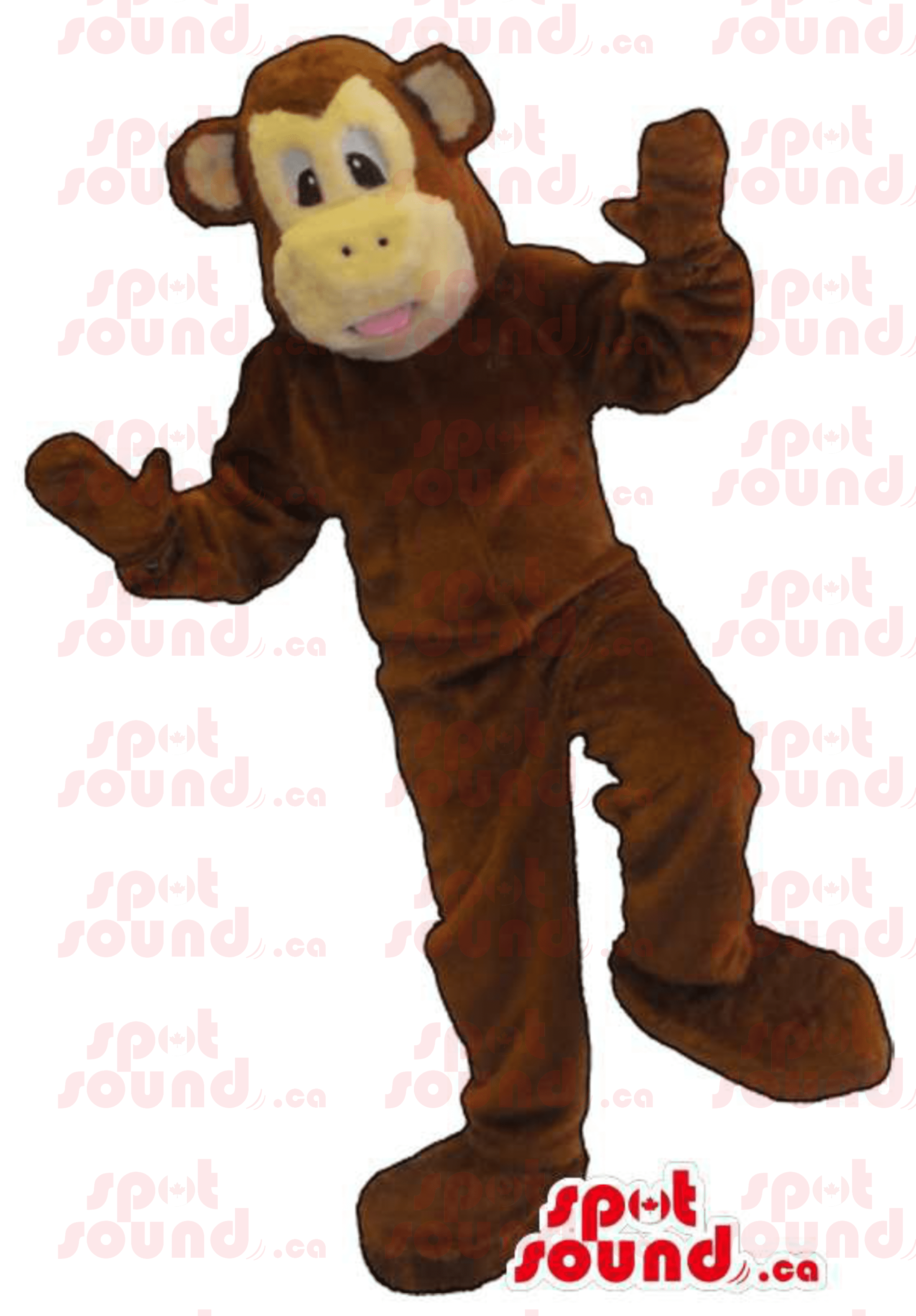 Customised Cute All Brown Monkey Plush SPOTSOUND Mascot - Mascots ...