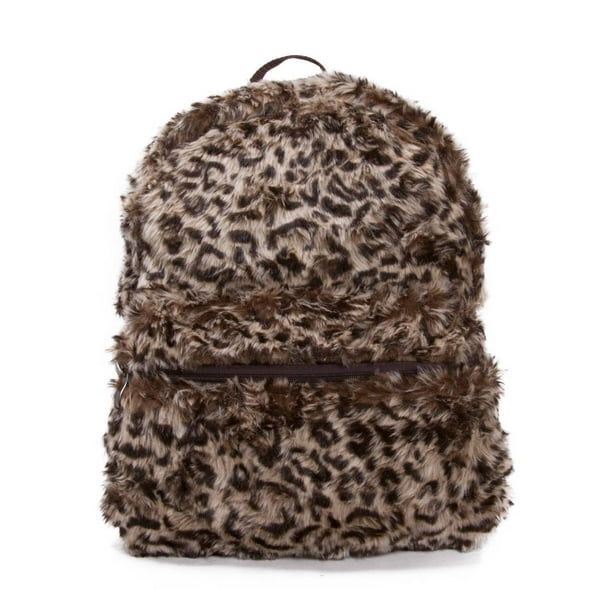 GT Collection - Faux Fur Animal Print Backpack - Leopard - Walmart.com ...