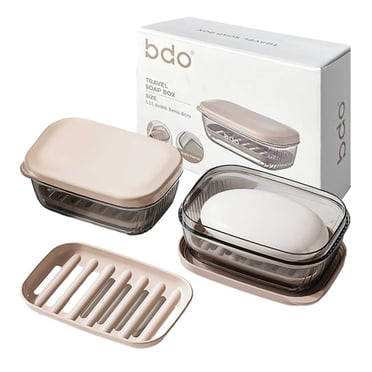 Square Soap Dish for Shower, Vonpri Square Soap Holder Travel Container ...