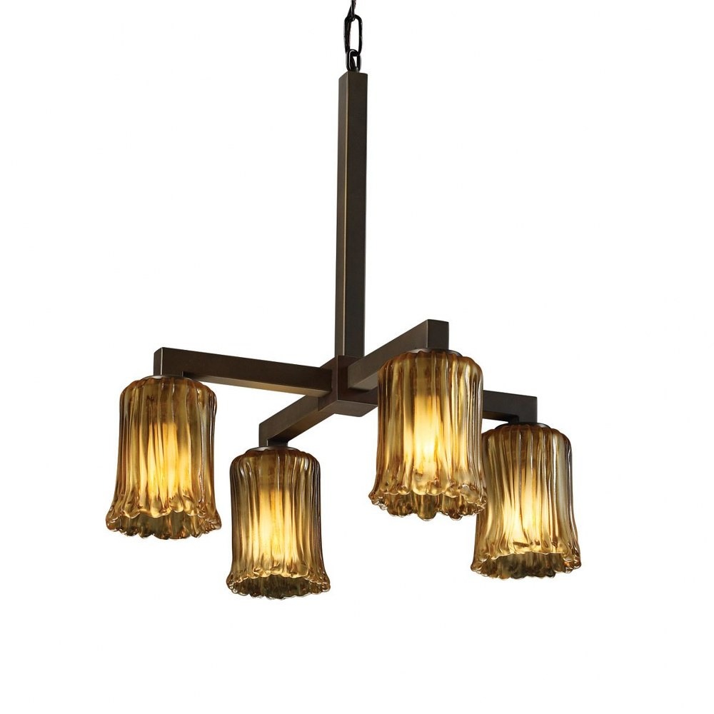 Justice Design GLA-8920-16-AMBR-MBLK-LED4-2800 Veneto Luce Modular - 4 ...