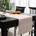 Burnt Orange Striped Table Runner 108 Inches Long, Modern Abstract Art ...