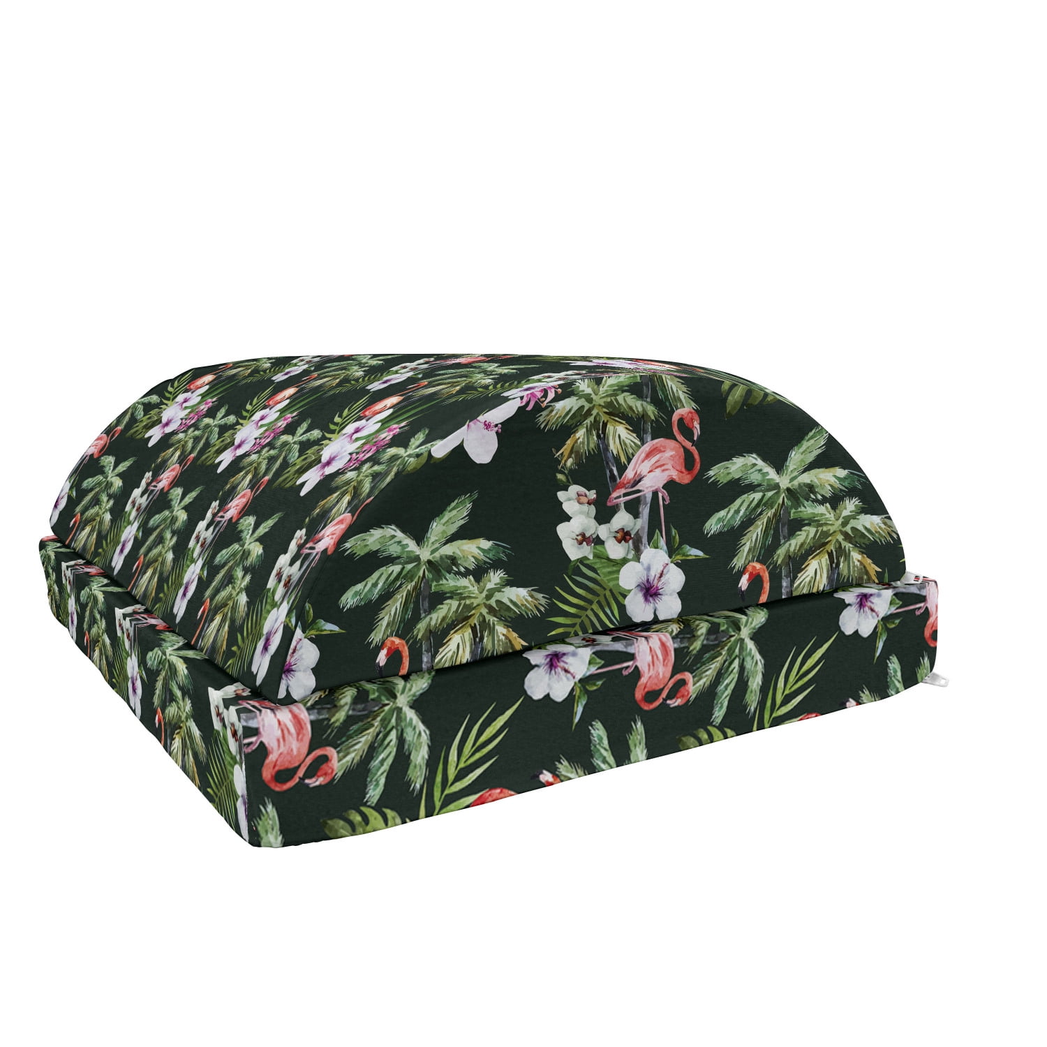 Tropical Foot Rest, Pattern of Bouquet with Exotic Flowers Leaves Palms ...