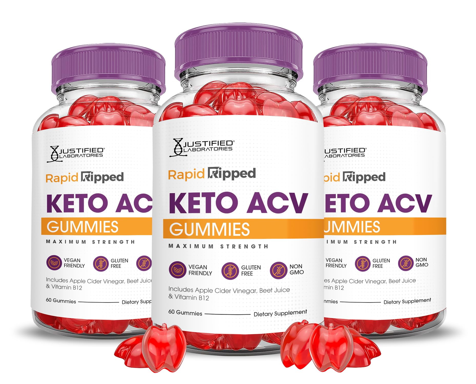 (3 Pack) Rapid Ripped Keto ACV Gummies Advanced Formula 1000MG ...