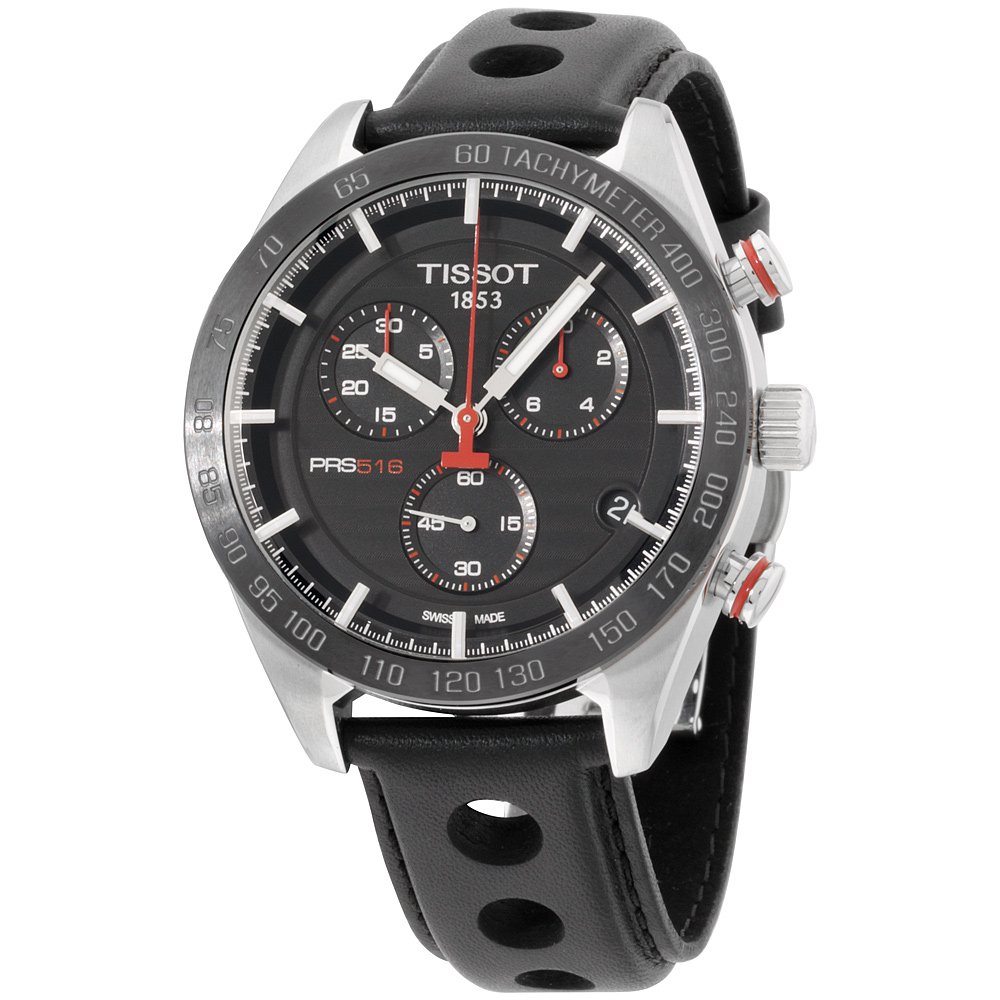 Tissot - Tissot Men's T100.417.16.051.00 Silver Leather Swiss Quartz ...