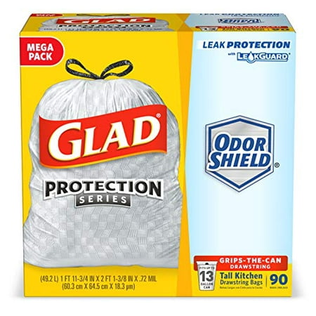 Glad Tall Kitchen Drawstring Trash Bag - 13 Gallon - 90 Count | Walmart ...