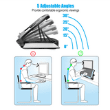 Max Smart Laptop Lap Desk, Adjustable Angles, Detachable Mouse Pad, USB ...