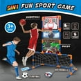 Hot Bee 5 in 1 Sports Center, Basketball Hoop, Soccer Goal, Hockey ...