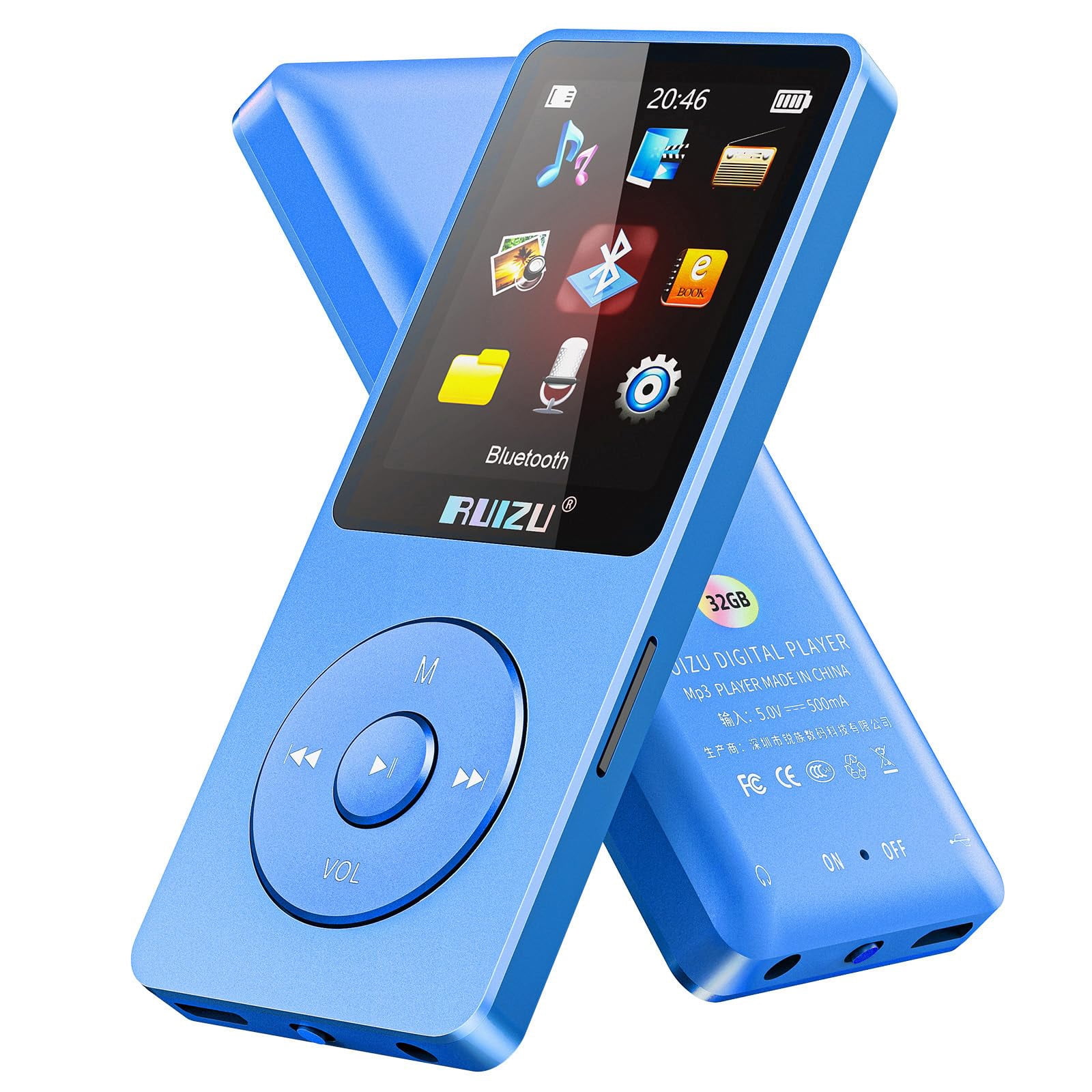 Reproductor MP3 RUIZU de 32 GB con Bluetooth 5.3, 80 horas de ...