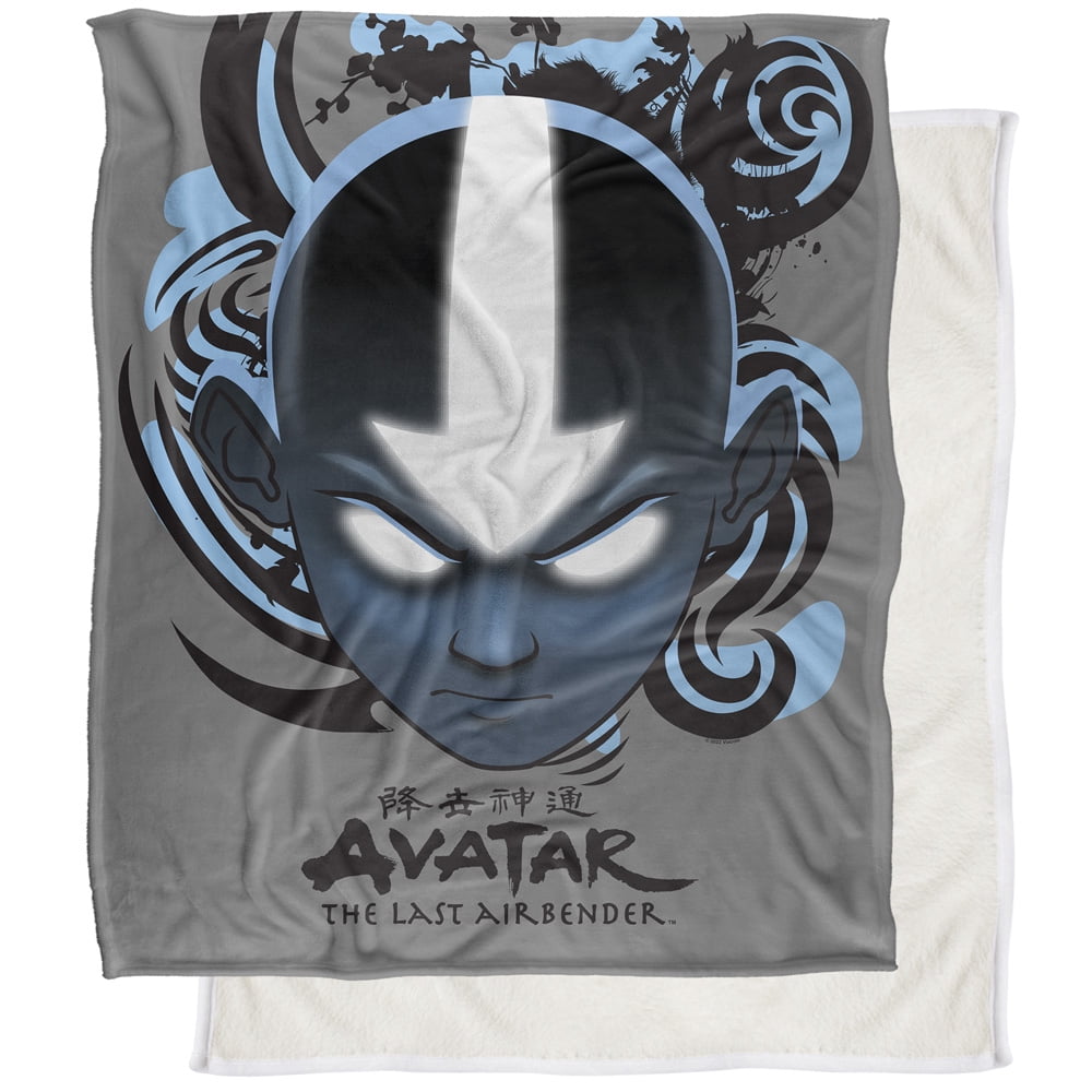 Avatar The Last Airbender Blanket, 50"x60" Airbender Blue and Black ...