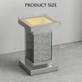 ARICOEASY Mirrored LED End Table with Storage, Modern Side Table with ...