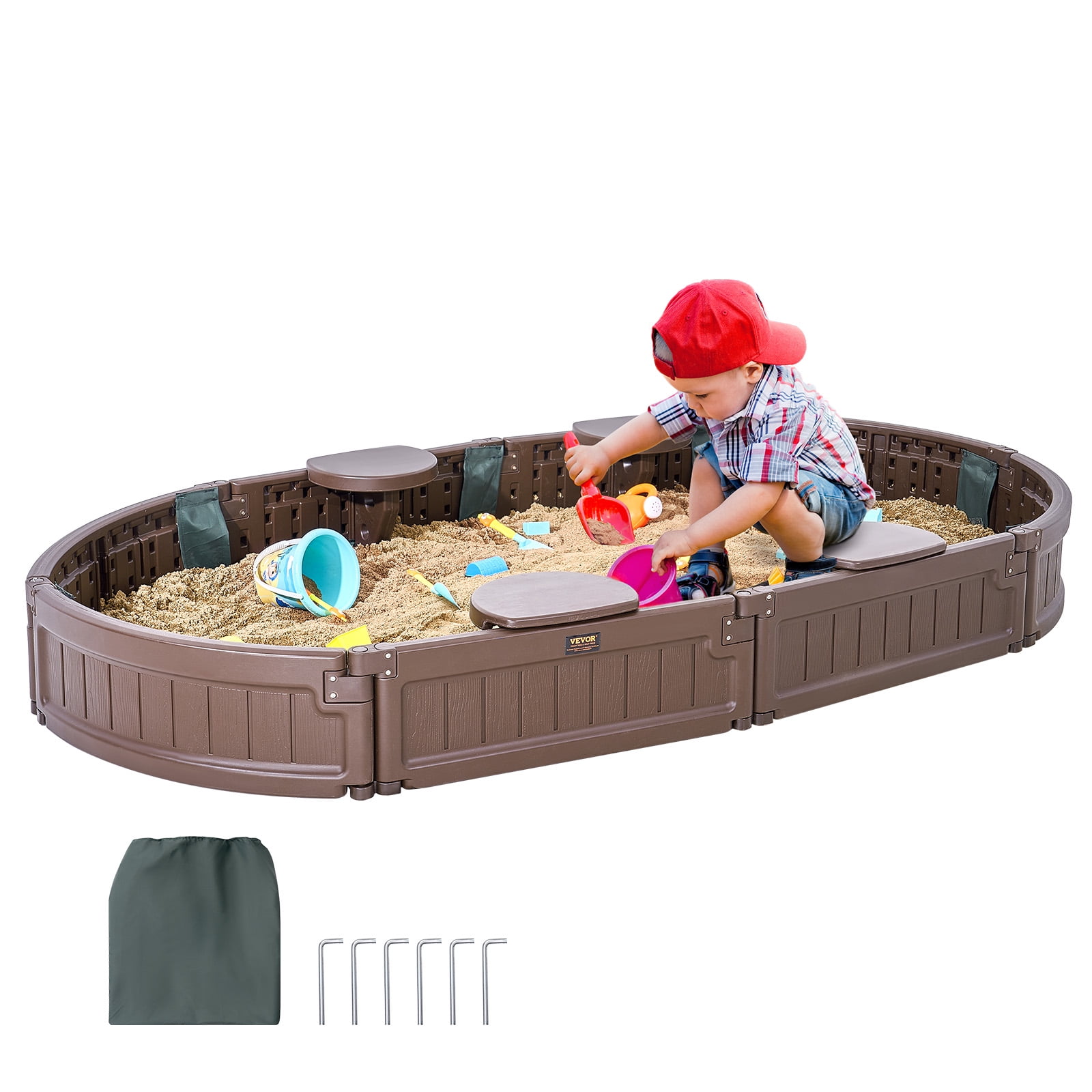 Click here for Vevor Sandbox With Cover  72 X 41.5 X 9.1 In Oval... prices