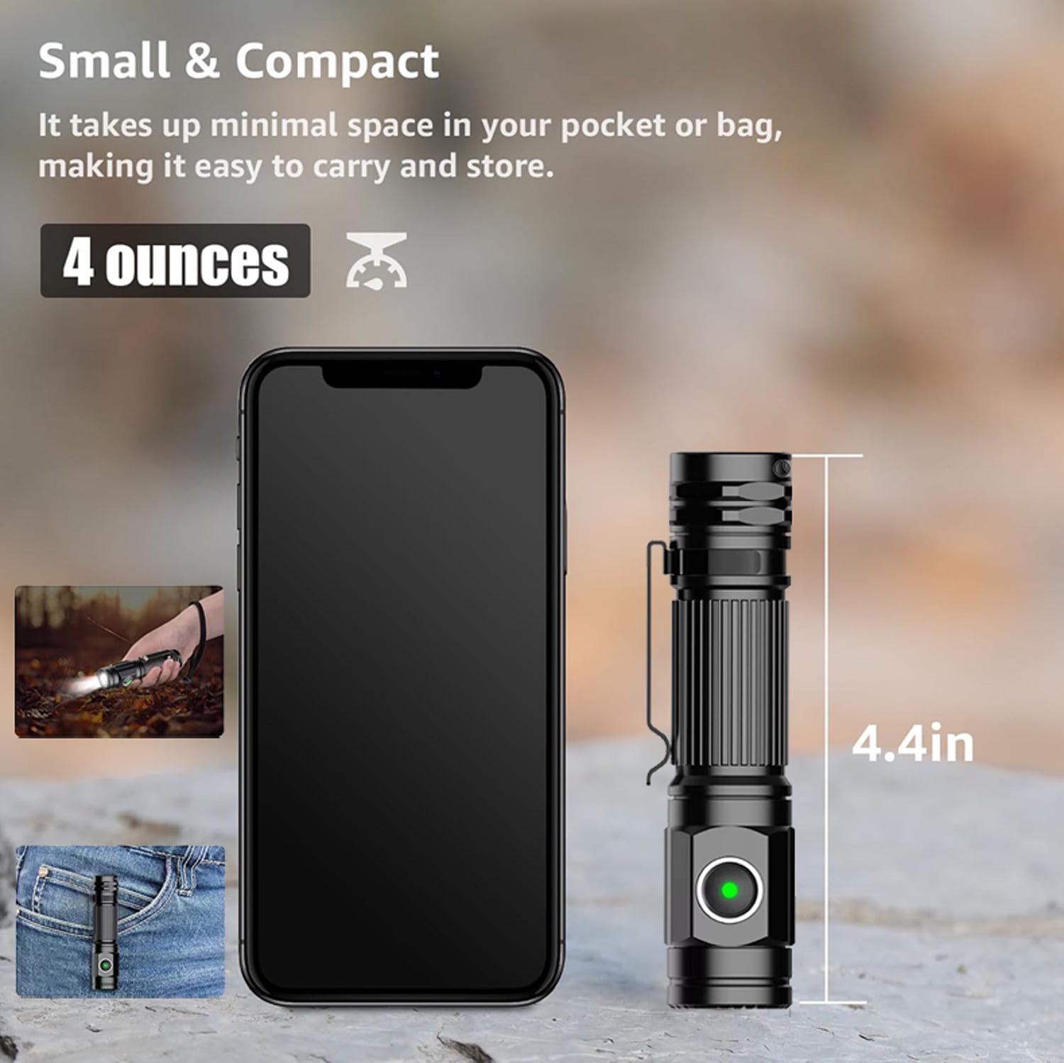 Magnetic Flashlight Rechargeable 2000 Lumens Rechargeable Flashlight ...