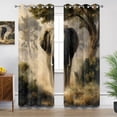 Elephant Blackout Curtains, African Savanna Wildlife Patterned Window ...