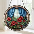 Colorful Floral Design Stained Glass Style Suncatcher – Decorative ...