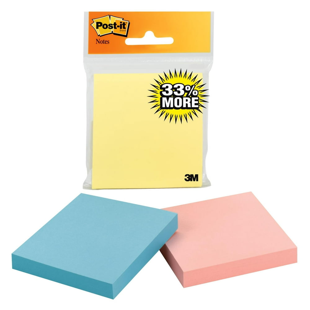 654-1Pk100Mc Post-It 3X3 Assrt - Walmart.com - Walmart.com