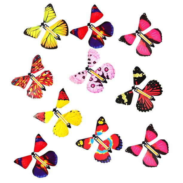 Novelty Funny Toys Wrap Magic Flying Butterfly Clockwork Rubber Band ...