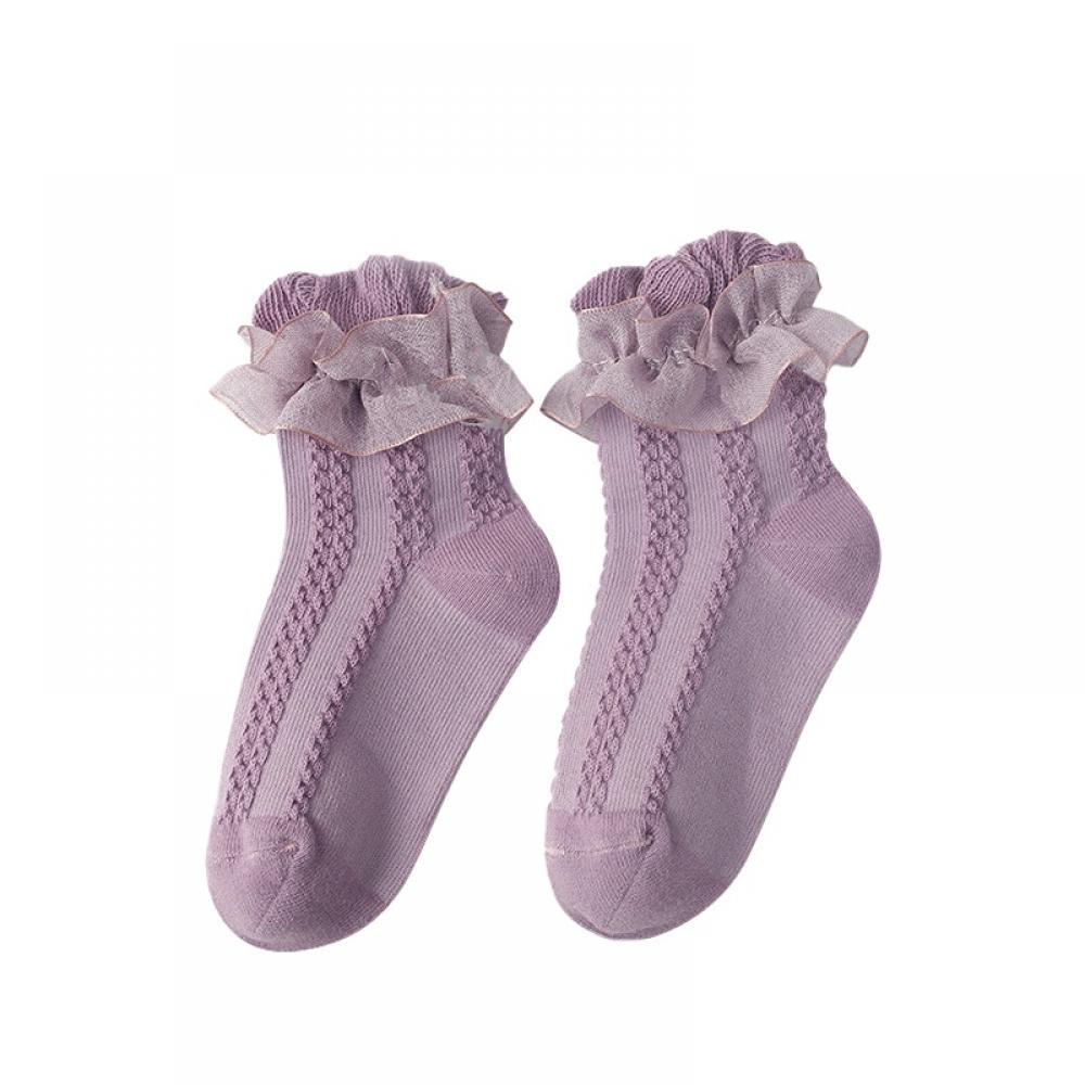 Princess Newborn Baby Girls Socks Lace Ruffle Frilly Ankle Dress Sock ...